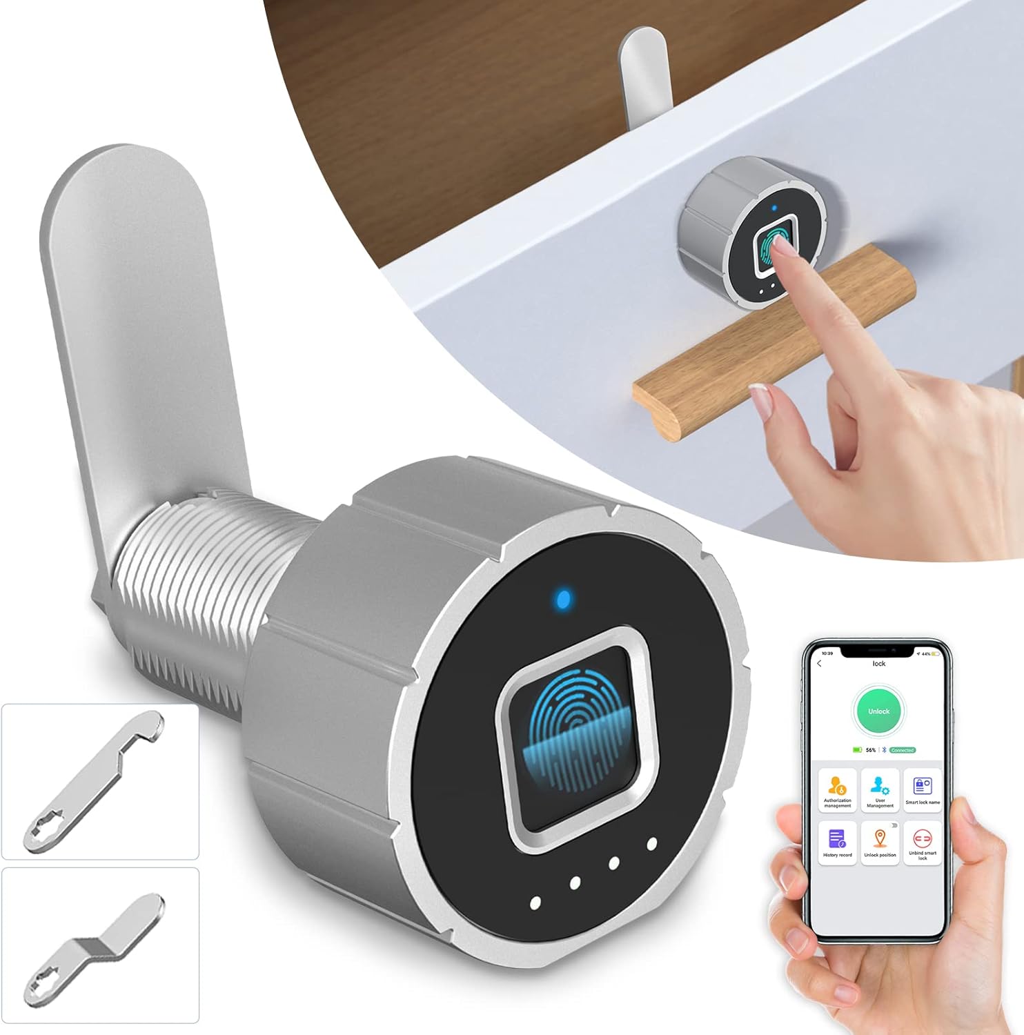 Fingerprint Cabinet Lock, Eseesmart Smart Biometric Cabinet Lock ...