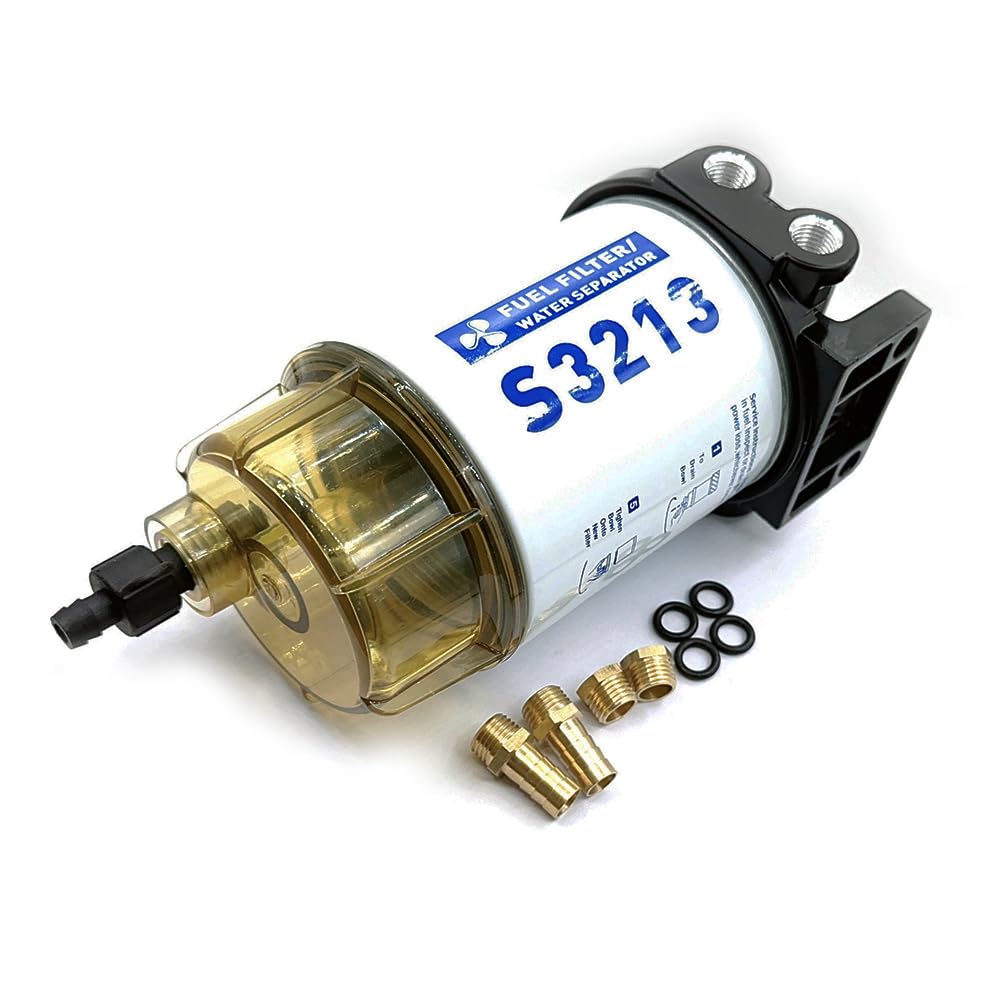 Snapklik.com : S3213 Fuel Filter Fuel Water Separator 3/8"" Barb X 1/4 ...