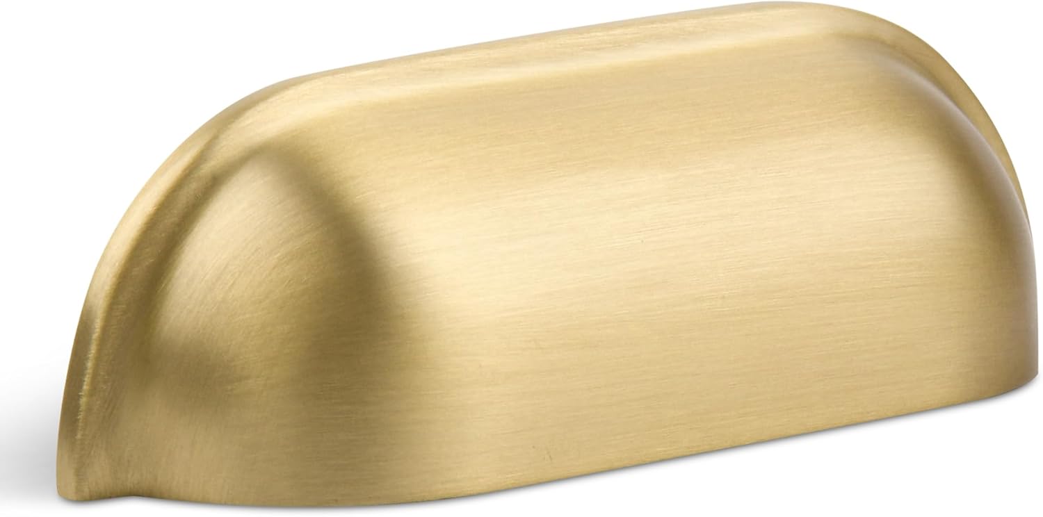 SALISENG-Brushed Gold Cup Kitchen Drawer Pulls 2 Pack, 2-1/2Inch Solid ...