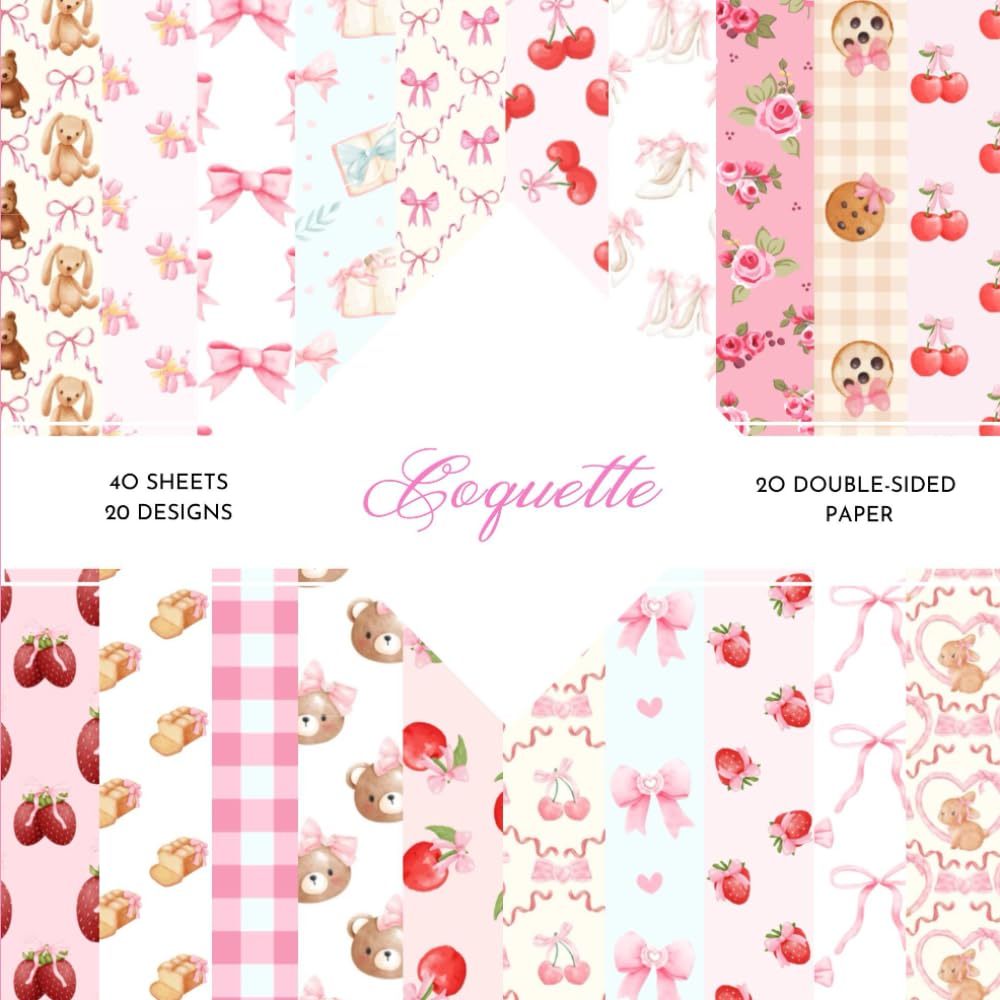 Coquette Scrapbook Paper: | Coquette Craft Paper | 8.5 x 8.5 inch ...