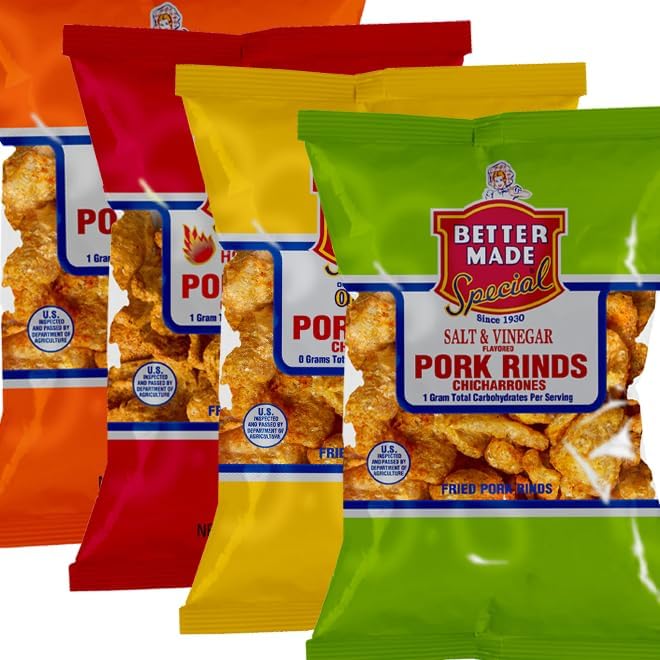 Amazon.com: Better Made Flavored Pork Rinds Chicharrones Variety Pack ...