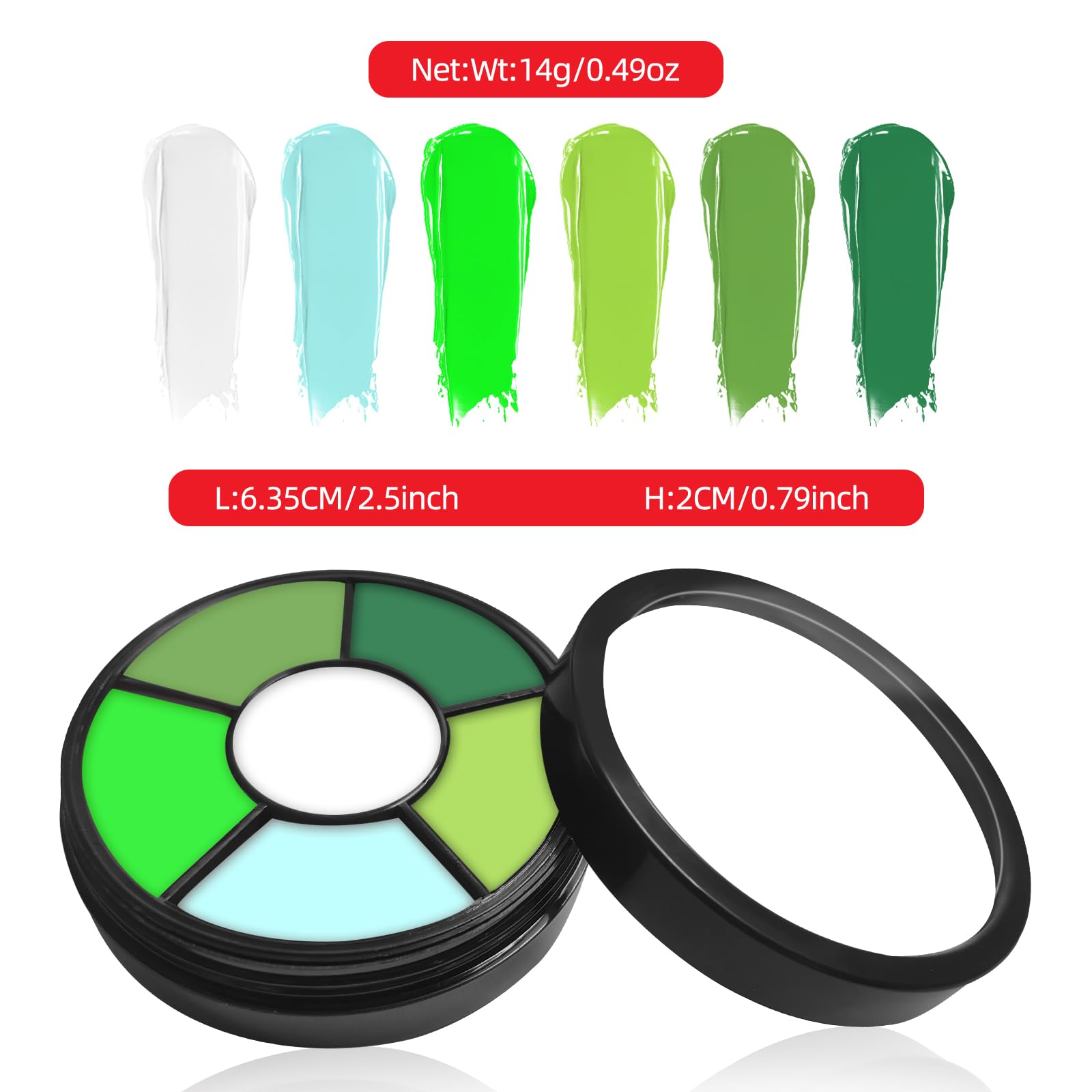 Snapklik.com : 6 Colors Green Face Body Paint,Cream Washable Formula ...