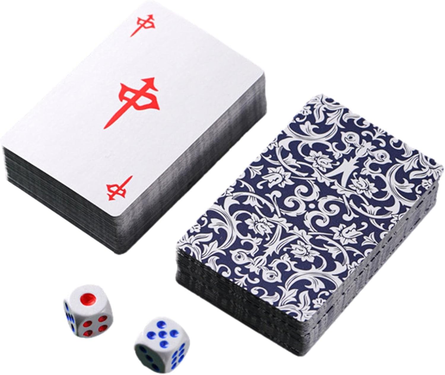 Mahjong Set - 144 Travel Thickened Mahjong Playing Cards - Portable ...