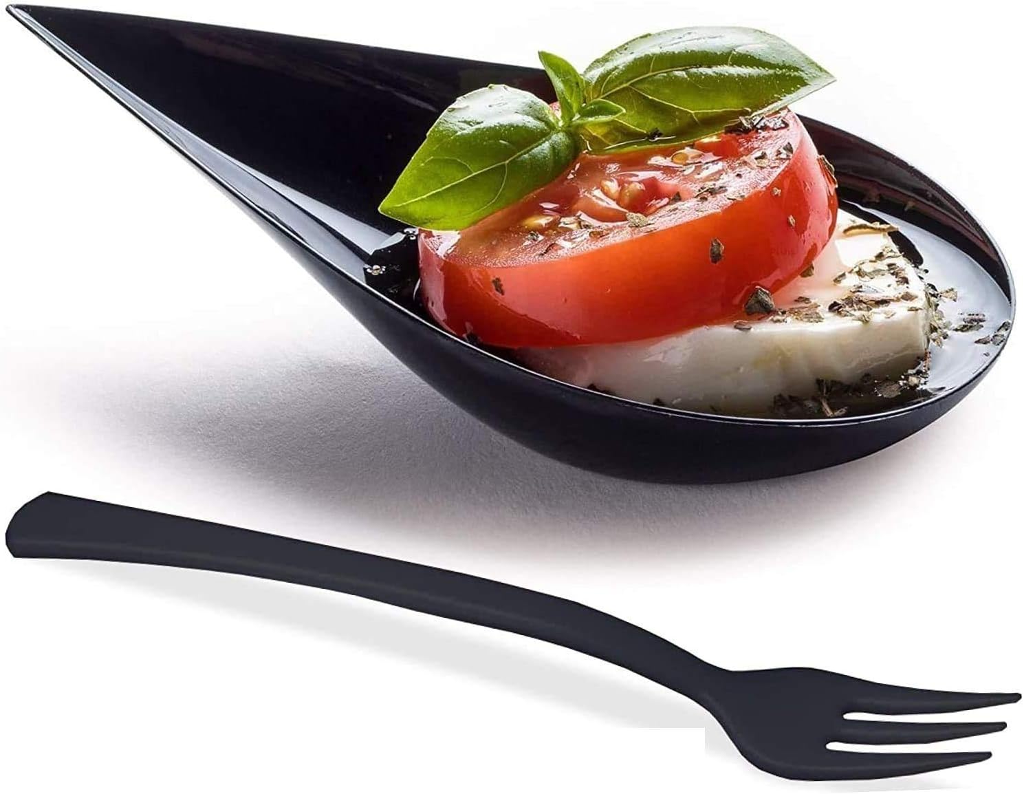 DLux 100 4-in Tear Drop Mini Appetizer Plates, Clear Plastic Spoons ...