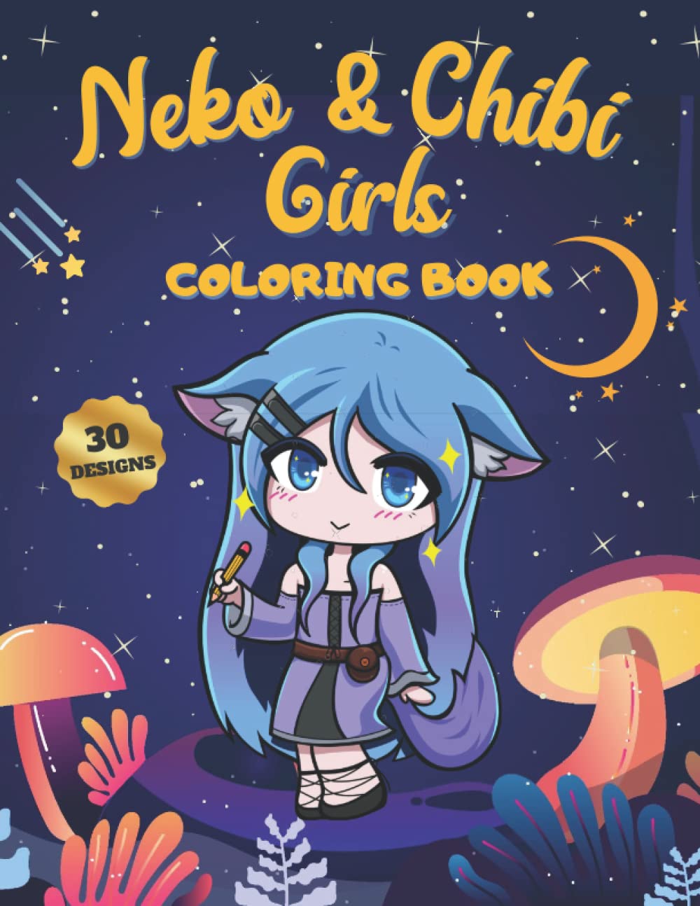 Buy CHIBI & NEKU GIRLS COLORING BOOK: Cute Nekomimi Anime Cat Girls and ...