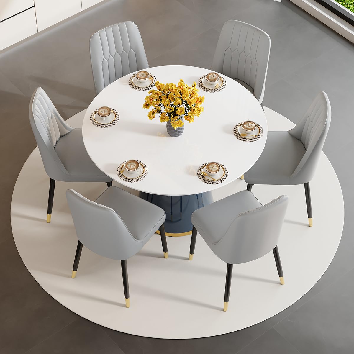 Amazon.com - BAOPIN Round Dining Table Set for 6, 45'' White Round ...