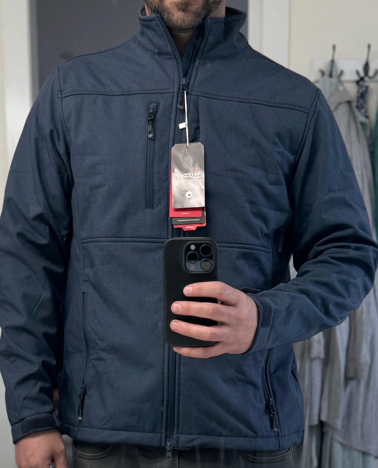 33,000ft Men's Lightweight Softshell Jacket Warm Fleece Lined ...