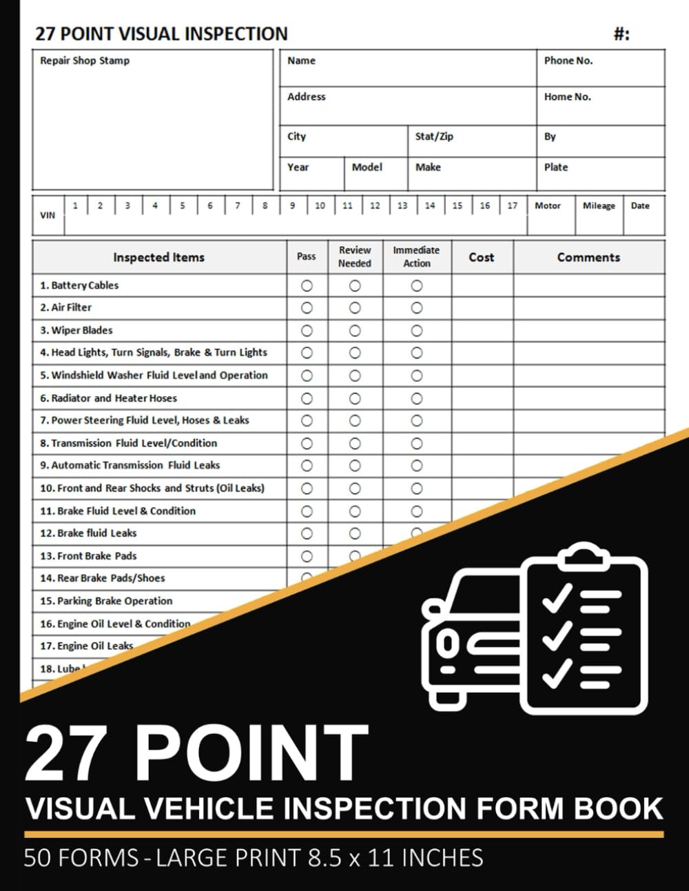 Free Printable Vehicle Inspection Form Free Printable