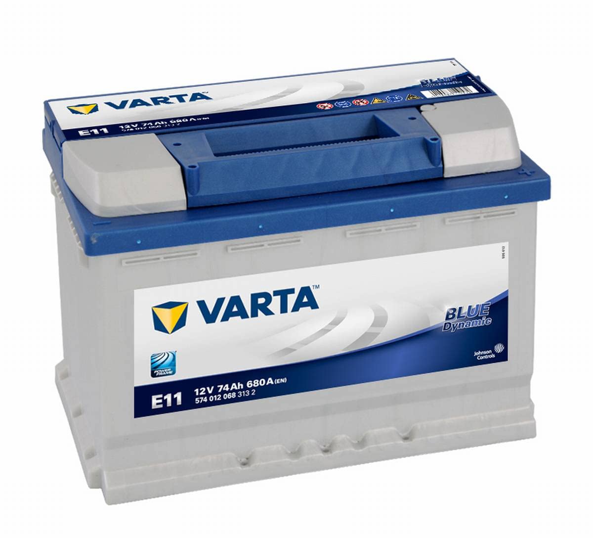Varta Blue Dynamic E11 Car Battery, 574 012 068 3132, 12V, 74Ah, 680A ...