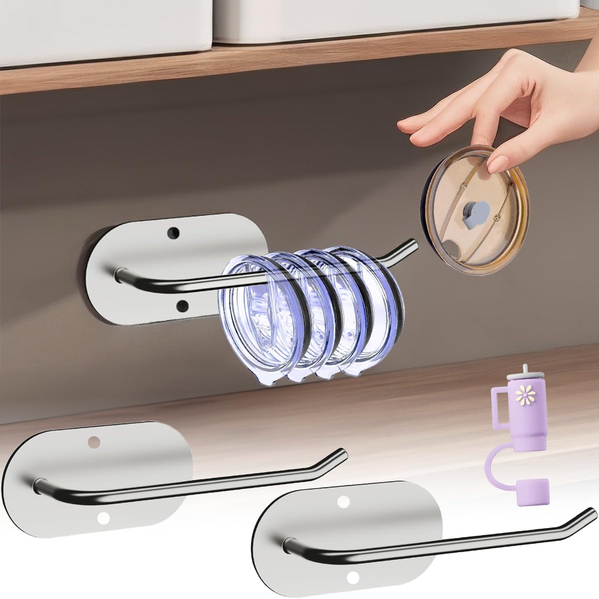 Amazon.com - Gomyrod Tumbler Lid Organizer-Space Saving Stand-Cup Lid ...