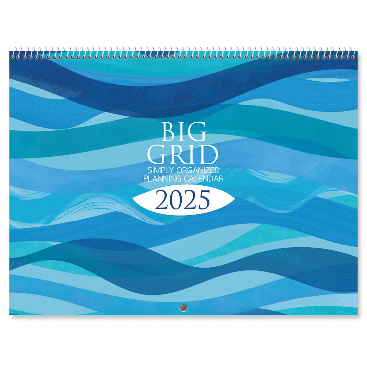 Snapklik.com : 2025 Watercolor Waves Big Grid Wall Calendar, 12-Inch X ...