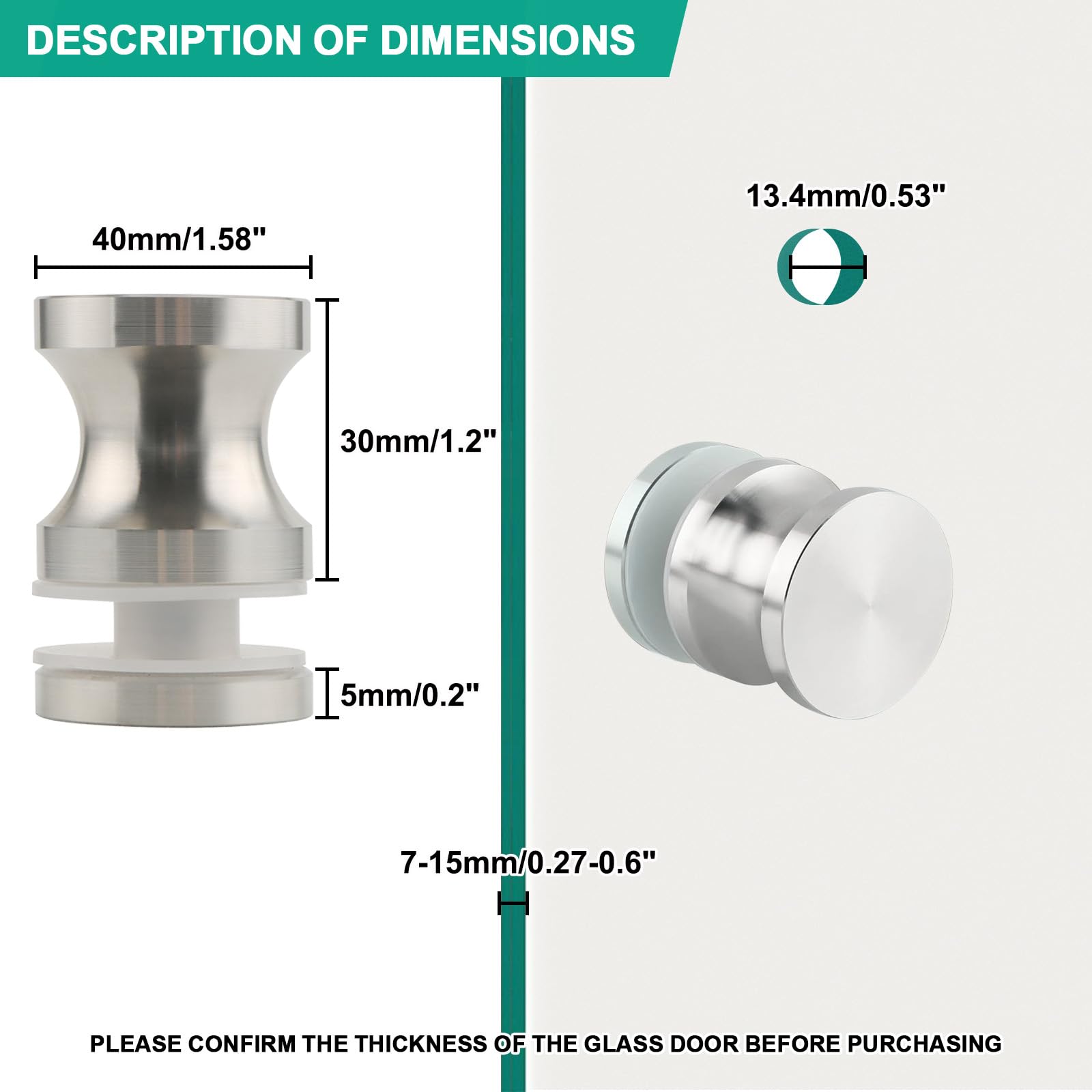Snapklik.com : Shower Glass Door Handle,Sliding Shower Doors Knob Pull Hardware Replacement ...