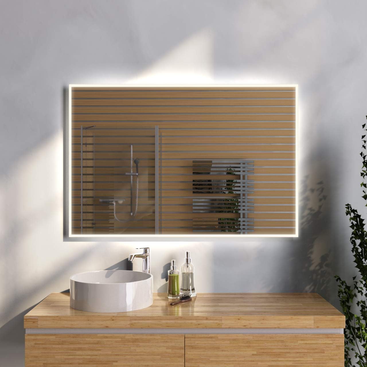 LED beleuchteter Badspiegel mit Licht Badezimmerspiegel mit LED ...