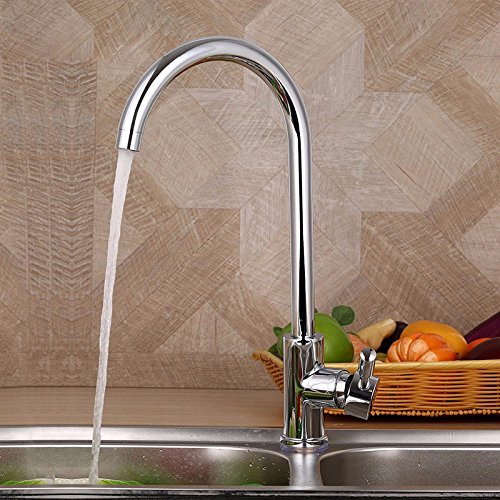 Copper kitchen basin faucet hot and cold mixing faucet single hole ...