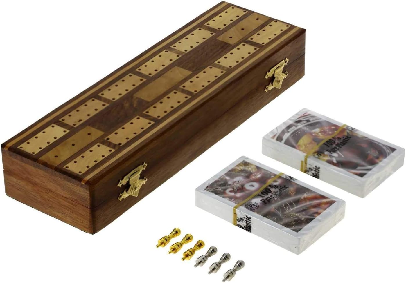 Amazon.com: Iblay Cribbage Board Game Set with Storage Unique Metal ...