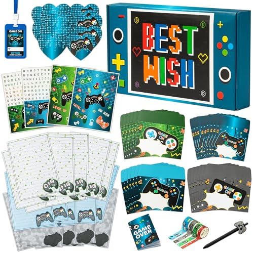 Amazon.com : CY2SIDE 78PCS Video Game Stationery Set Stationery Paper ...