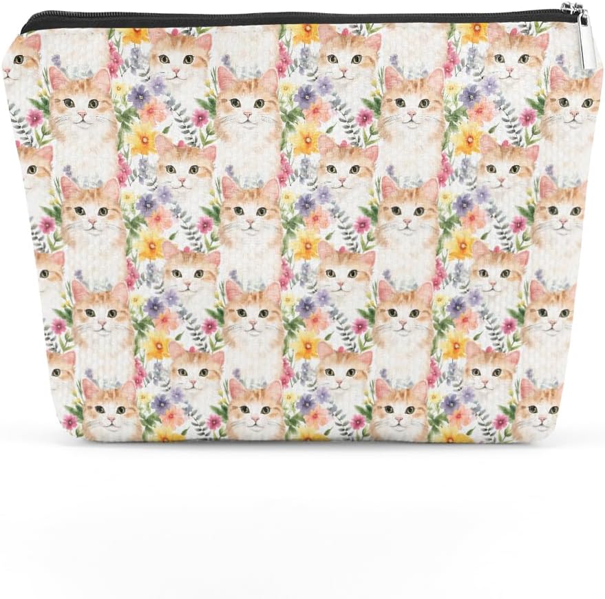 Amazon.com: Cat Gifts Makeup Bag Cat Cosmetic Bag Cat Lover Gifts for ...
