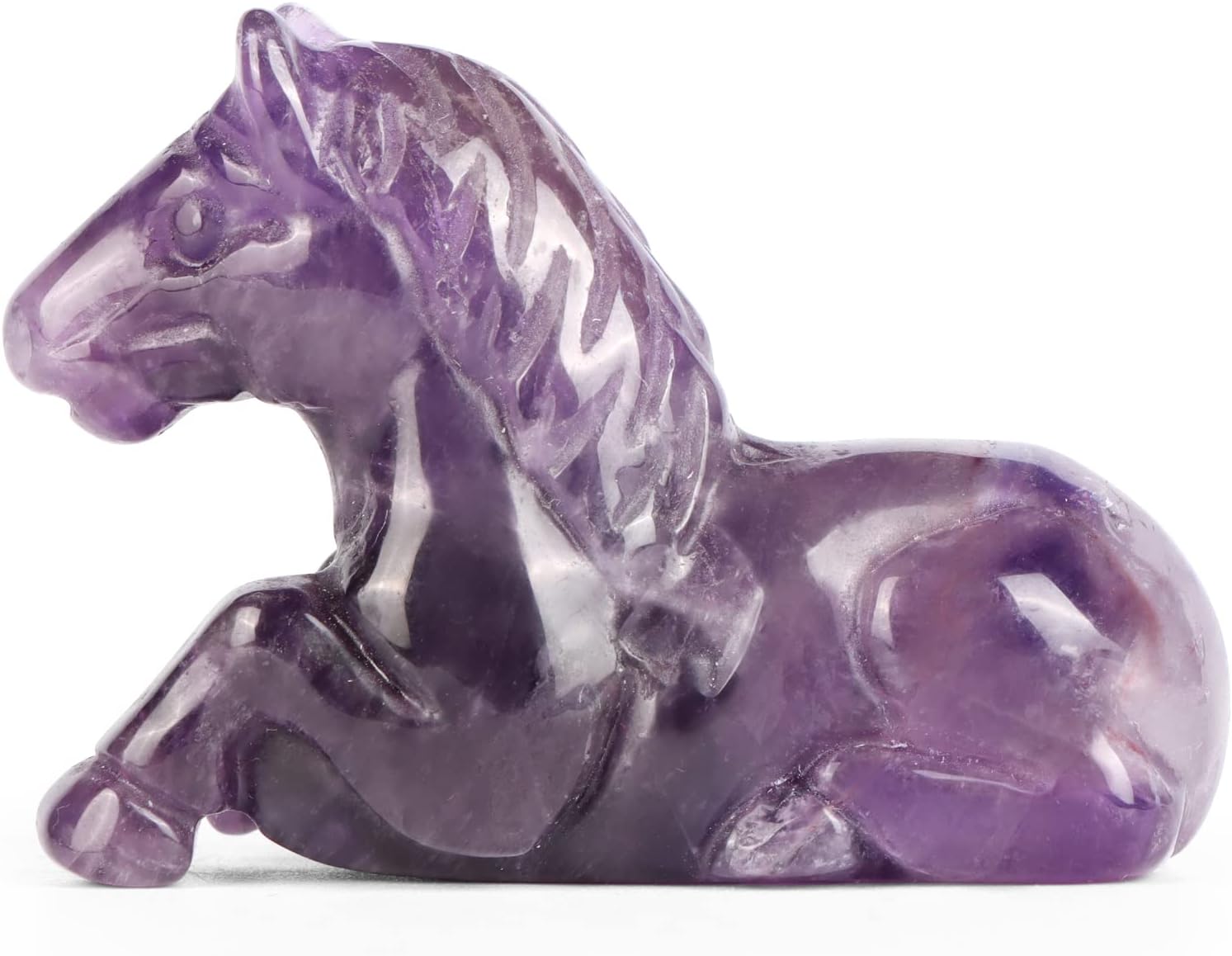 Amazon.com: Hxswkk Amethyst Small Horse Figurine Crystal Animals Horse ...