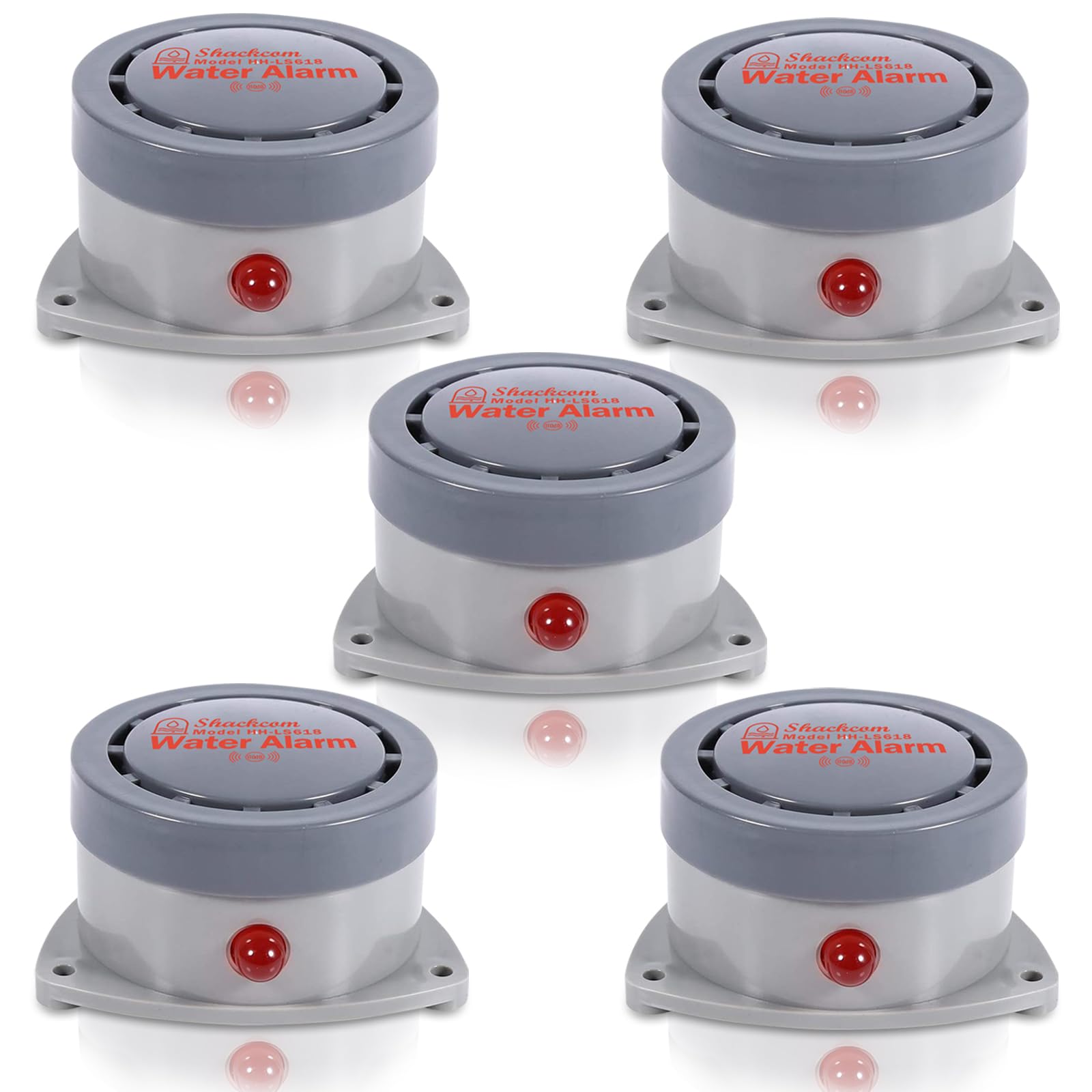 Water Leak Detector 5 Pack, Shackcom Water Alarm 110DB, Wireless ...