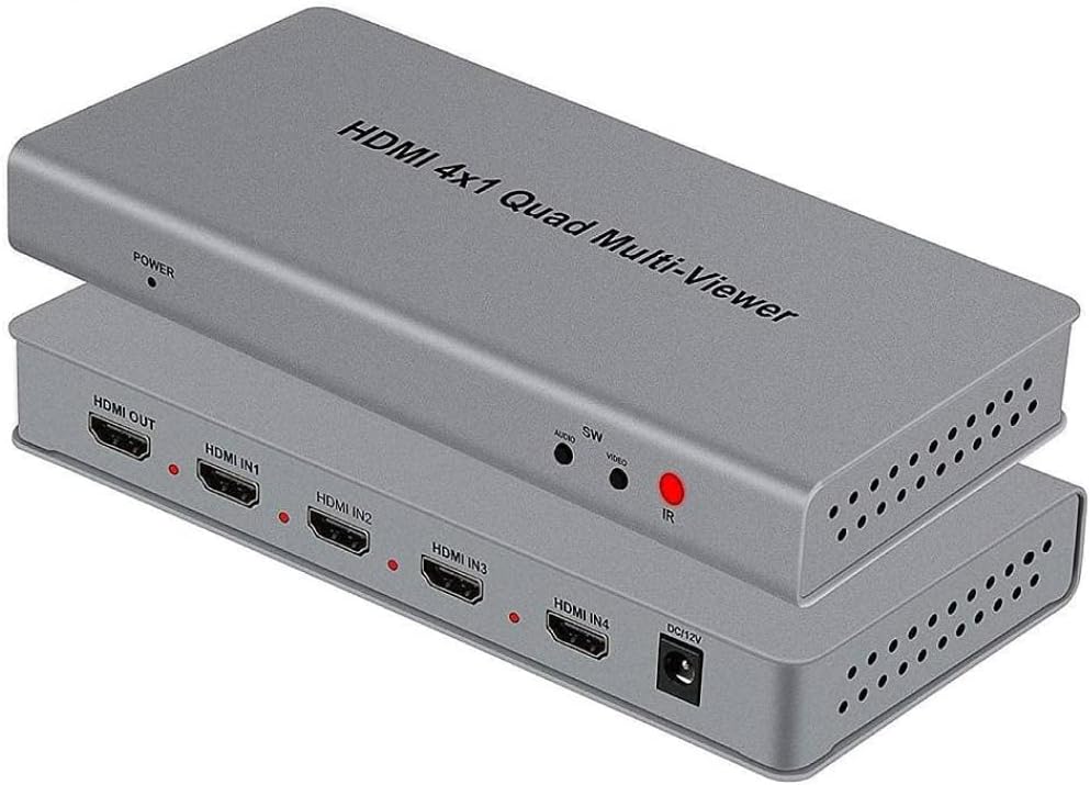 Microware HDMI Switcher 4 in 1 out, HDMI 4x1 Quad Multi-Viewer 1080P 3D ...