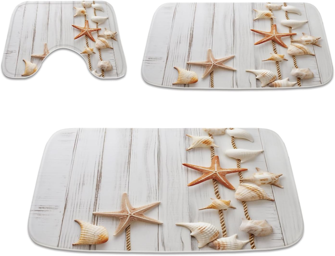 Amazon.com: TheBlackSpot Beach Seashell Starfish Vertical Wood Bathroom ...