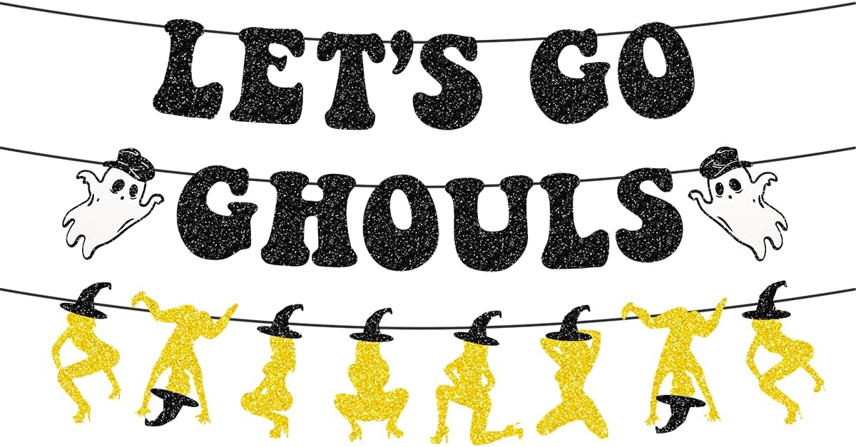Amazon.com: Pre-Strung Bachelorette Party Banner Let's Go Ghouls Witch ...