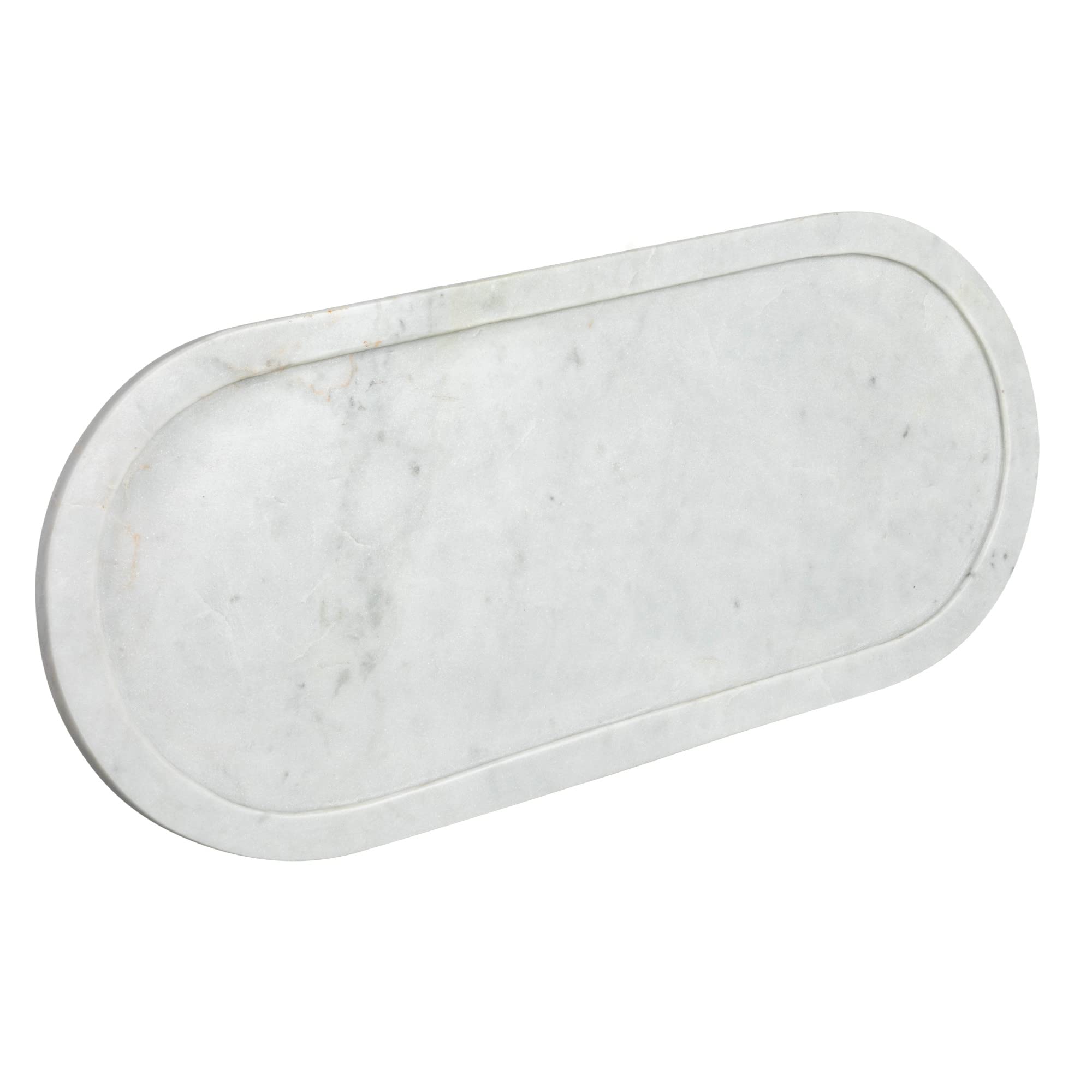 Amazon.com: Bloomingville Modern Oval Marble Serving Tray with Raised ...