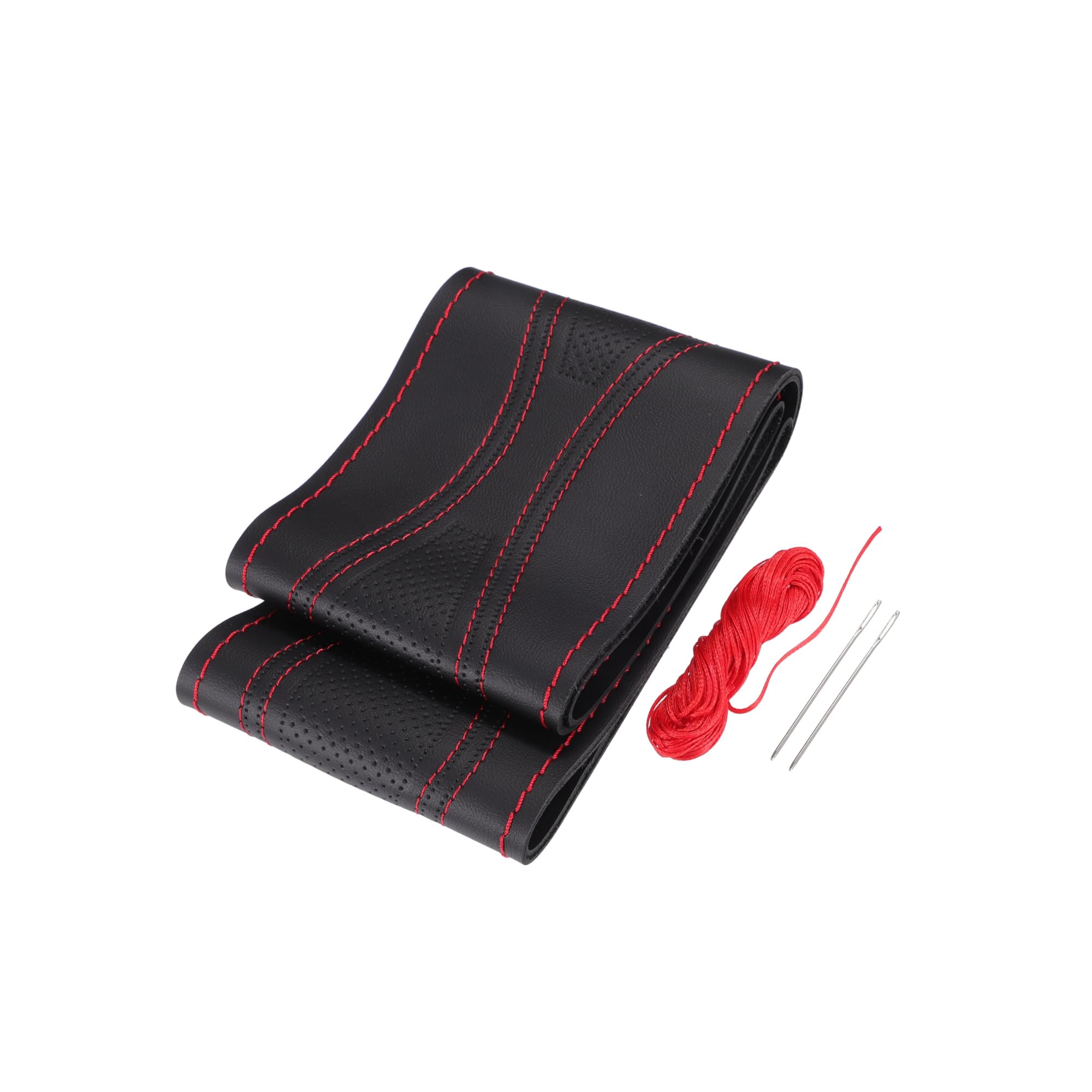 Amazon.com: REPAIROCK Hand Sewn Steering Wheel Cover Red Stitch with ...