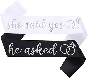 Amazon.com: 2 Pcs She Said Yes and He Asked Sashes Bride to Be Sash ...