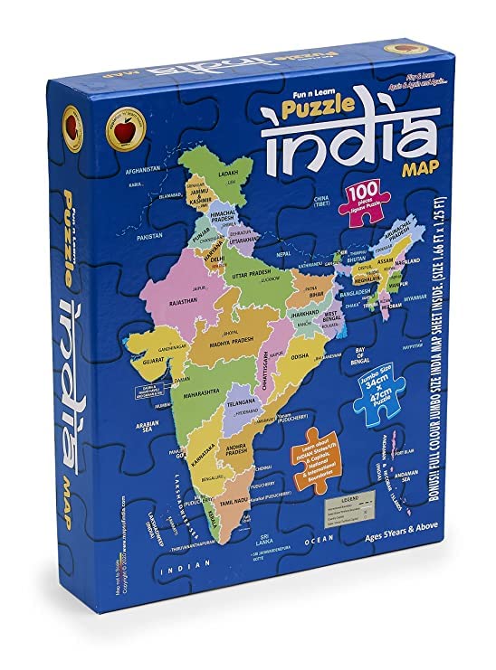 Buy India map Puzzle 100 pc Online at Low Prices in India - Amazon.in