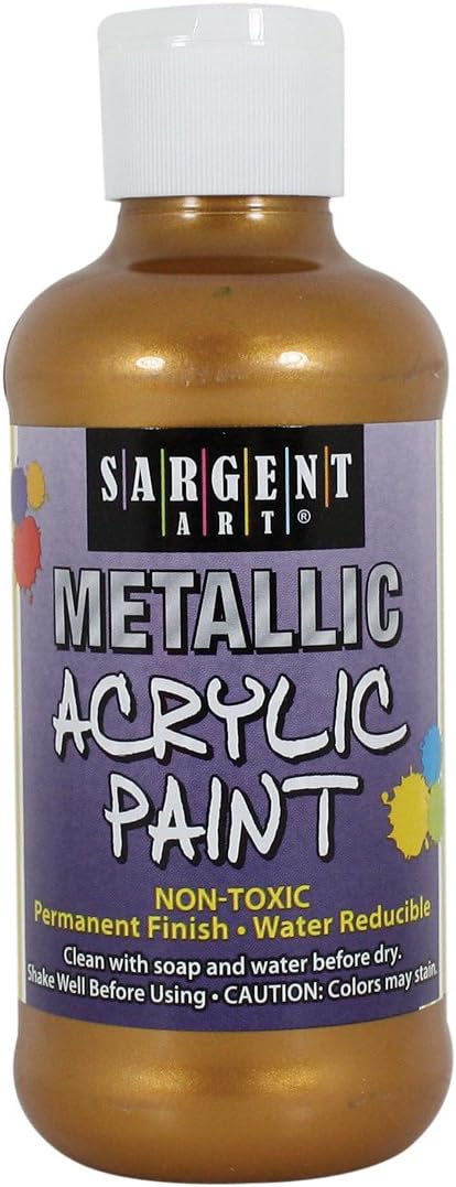 Amazon.com: Sargent Art 25-2310 8-Ounce Metallic Acrylic Paint, Aztec Gold