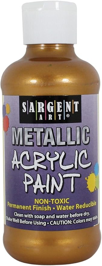 Amazon.com: Sargent Art 25-2310 8-Ounce Metallic Acrylic Paint, Aztec Gold