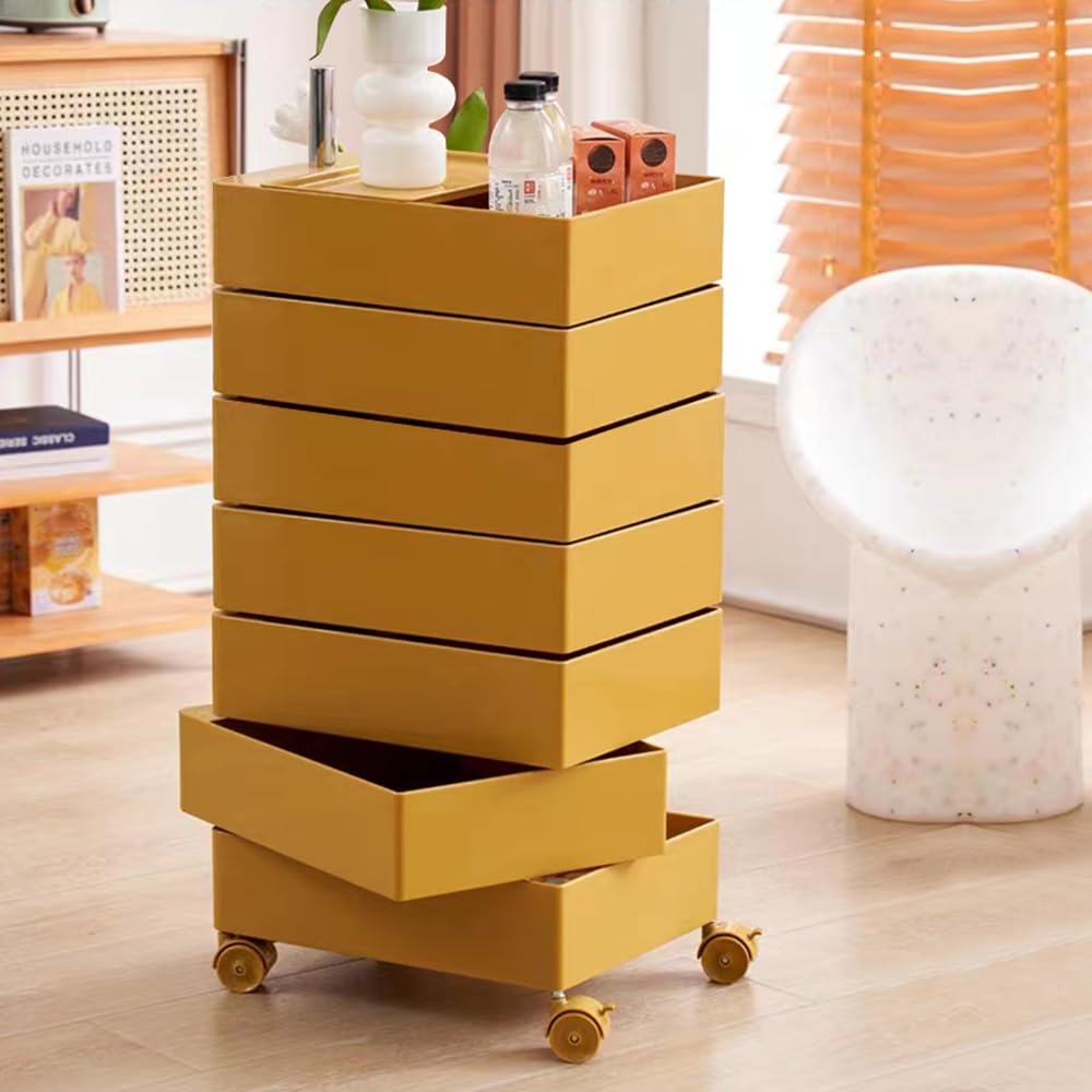 Amazon.com: 360° 7-Tier Rotating Drawers End Table for Bedroom, Modern ...