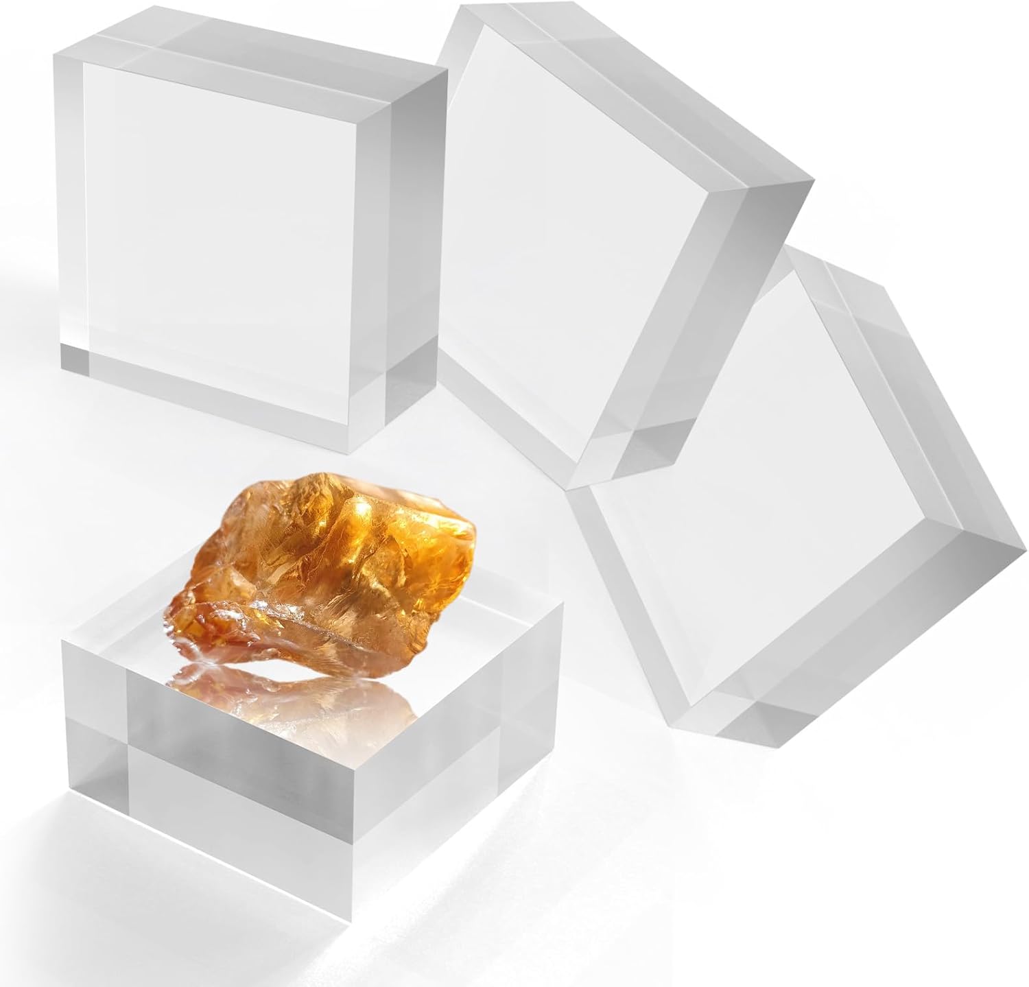 Amazon.com: SAMYUCHO Acrylic Blocks 3 X 3 X 2 Inch 4 Pcs Acrylic Base ...