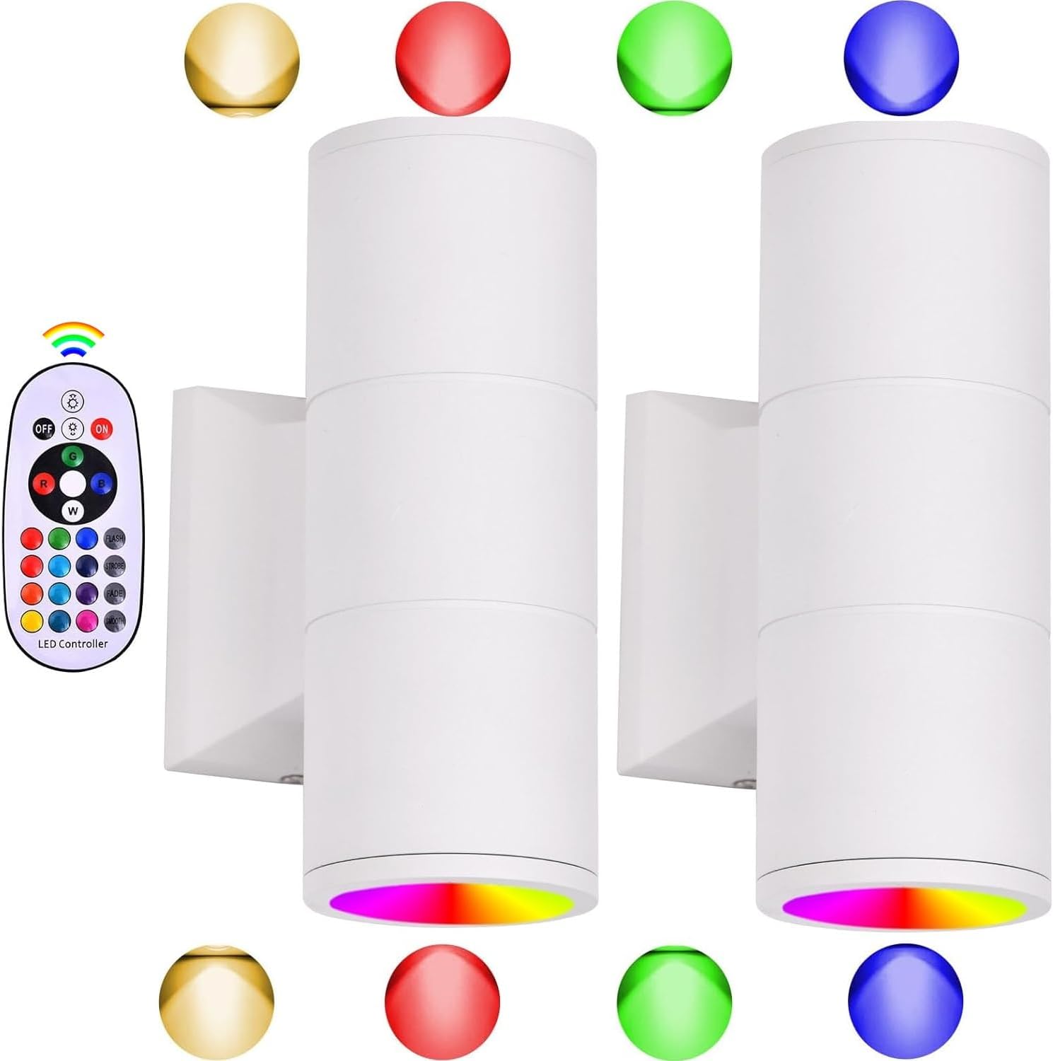 geenaes Up and Down Light RGB Wall Lights, RGBW LED Patio Wall Light ...