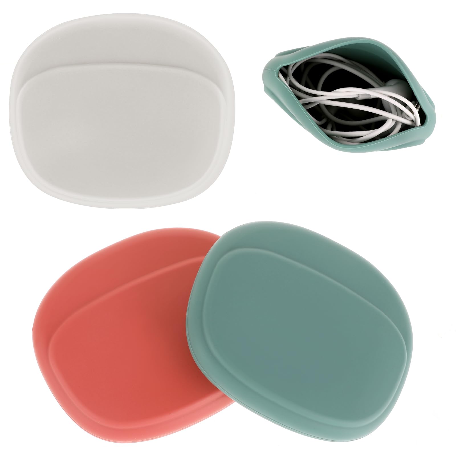 Amazon.com: 3Pcs Silicone Headphone Organizer Data Cable Storage Case ...
