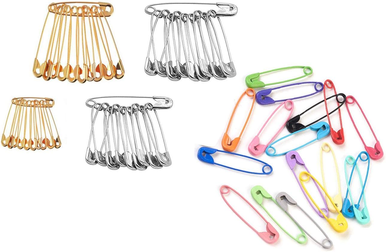 Amazon.com: Mix Different Size Golden Colour Safety pin/Saree pin Set ...