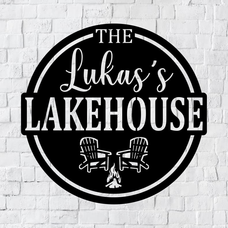 Amazon.com: Personalized Metal Lakehouse Sign | Custom Cottage Sign ...