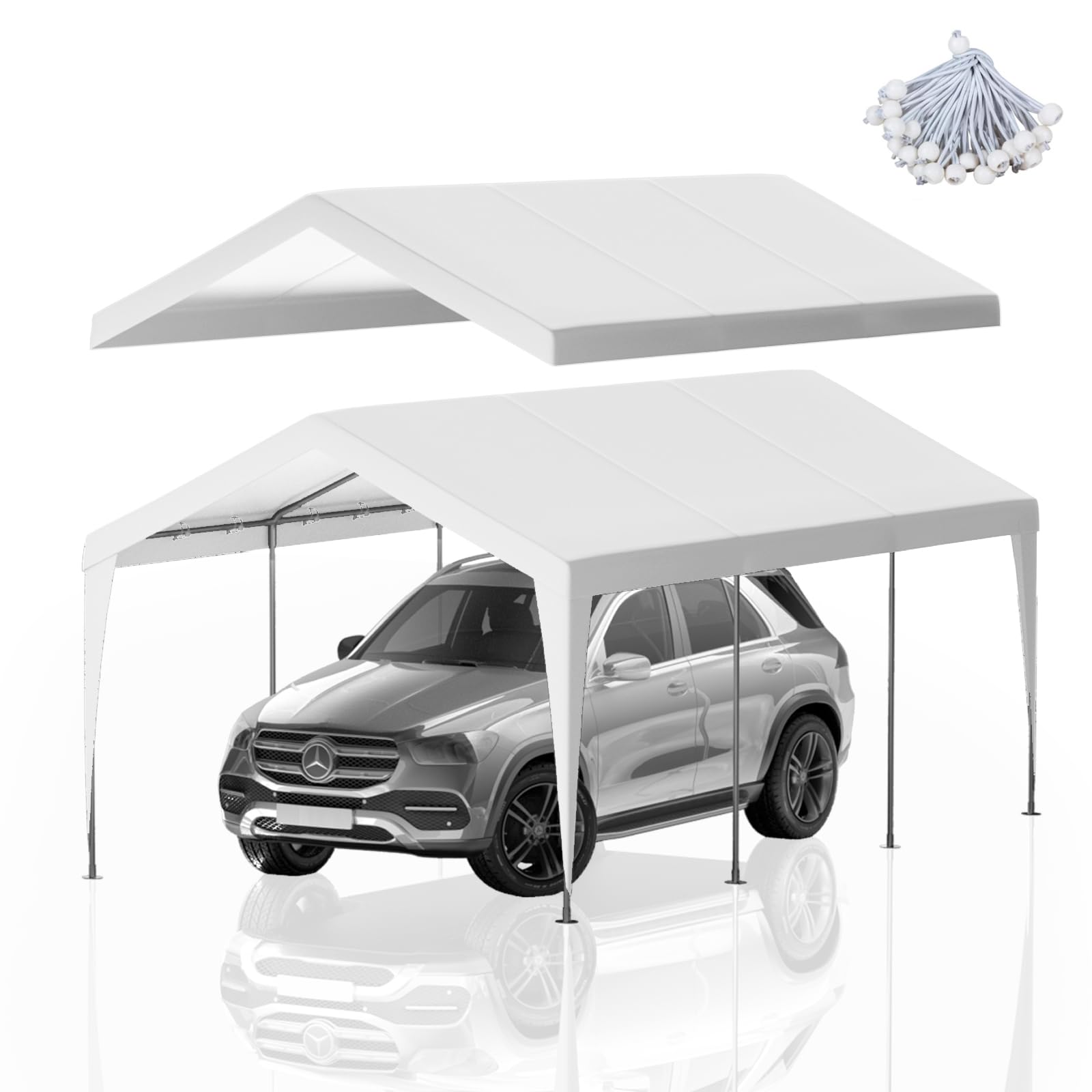 10x20 FT Upgraded Portable Garage Replacement Top Canopy Cover for Car ...