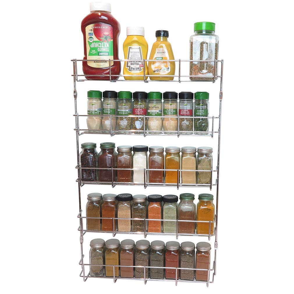 INDIAN DECOR. Alloy Steel Spice Storage Rack, 16.25 x 2.25 x 24.75 ...