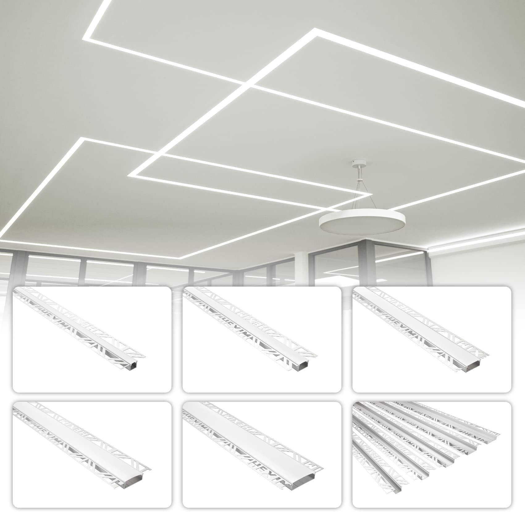 Alupona Kizar LED U-Trockenbauprofil eloxiert I 2 m x 2,85 cm x 1,40 cm ...