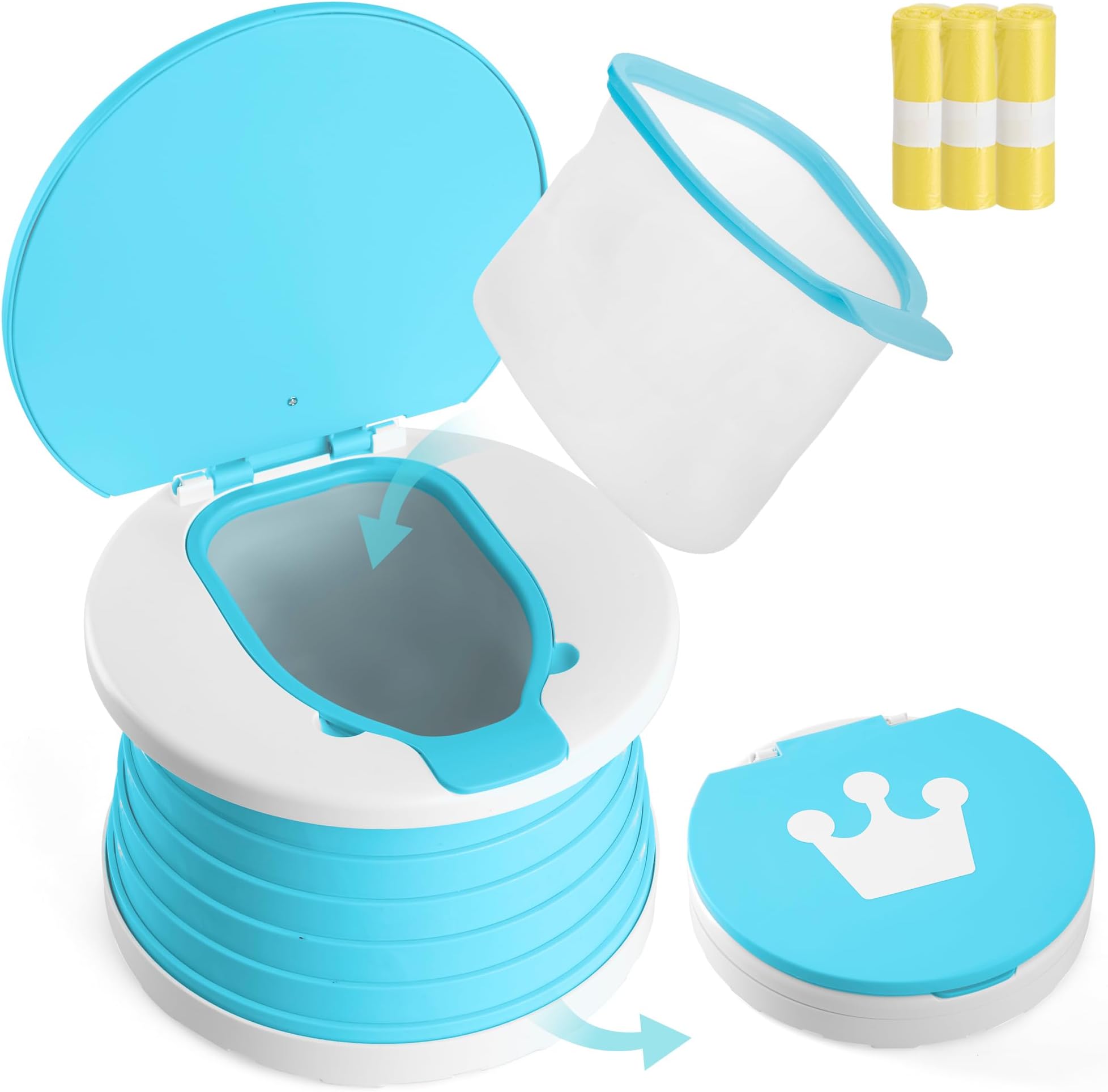 Amazon.com: Portable Potty Training Toilet Seat Reusable Bucket & Bags ...