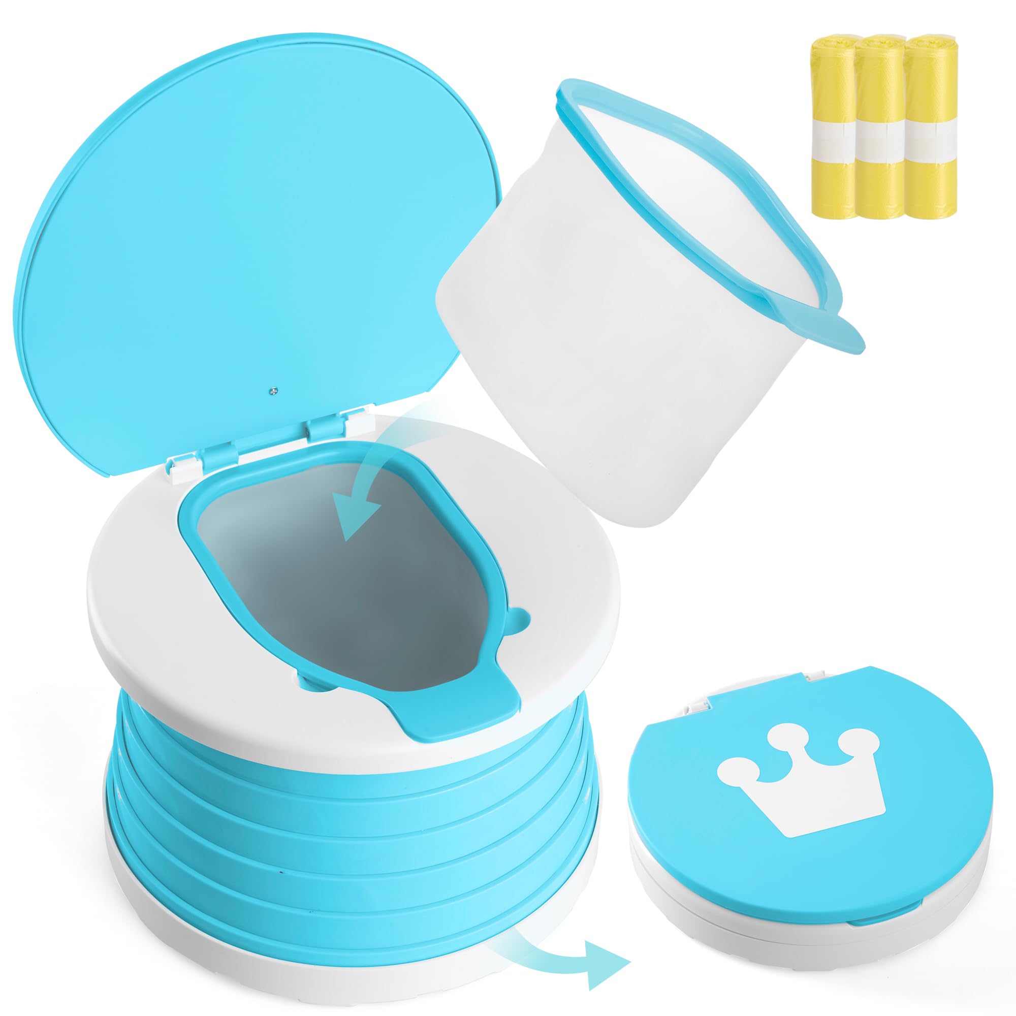 Amazon.com: Portable Potty Training Toilet Seat Reusable Bucket & Bags ...