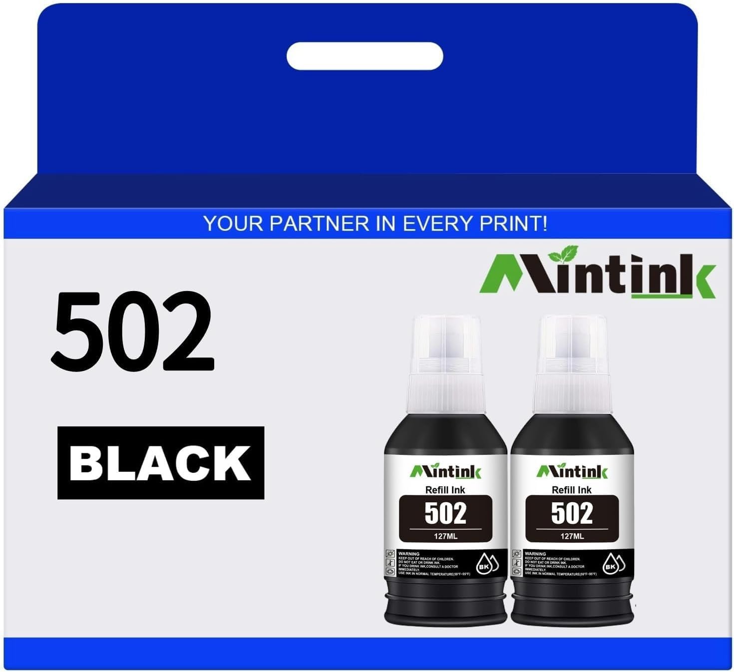 Amazon.com: 502 Black Ink Refill Bottle Replacement for Epson 502 T502 ...