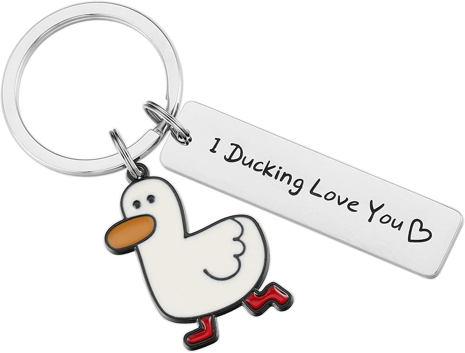 GUYOMM I Ducking Love You Keyring,Cute Duck Gift for Couples,Metal Duck ...