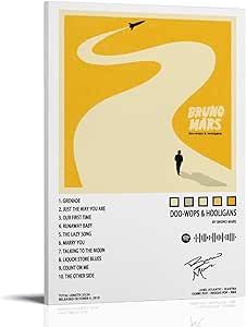 Amazon.com: FIMGLK Bruno Mars Poster Doo-Wops & Hooligans Album Cover Posters for Room Aesthetic ...