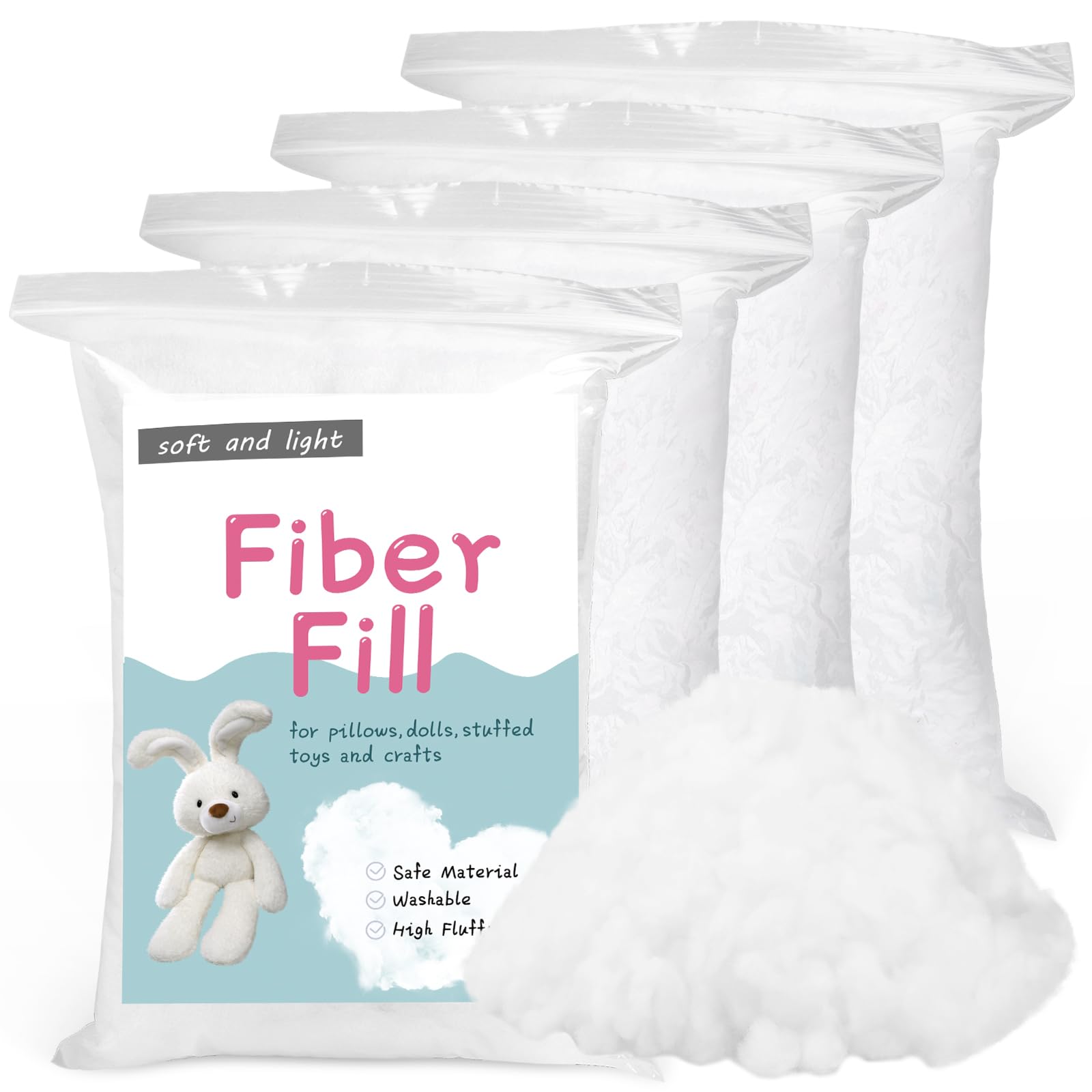 LOKUNN 500g/17.6oz Polyester Fiber Fill, Stuffing Pillow Filling ...