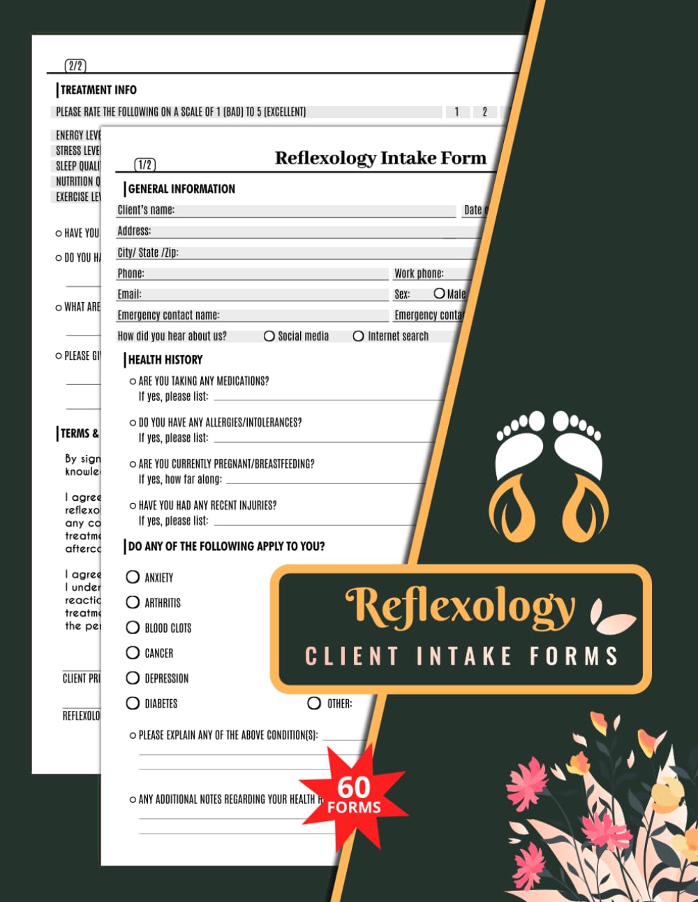Reflexology Client Intake Forms: Zone Therapy Consultation ...