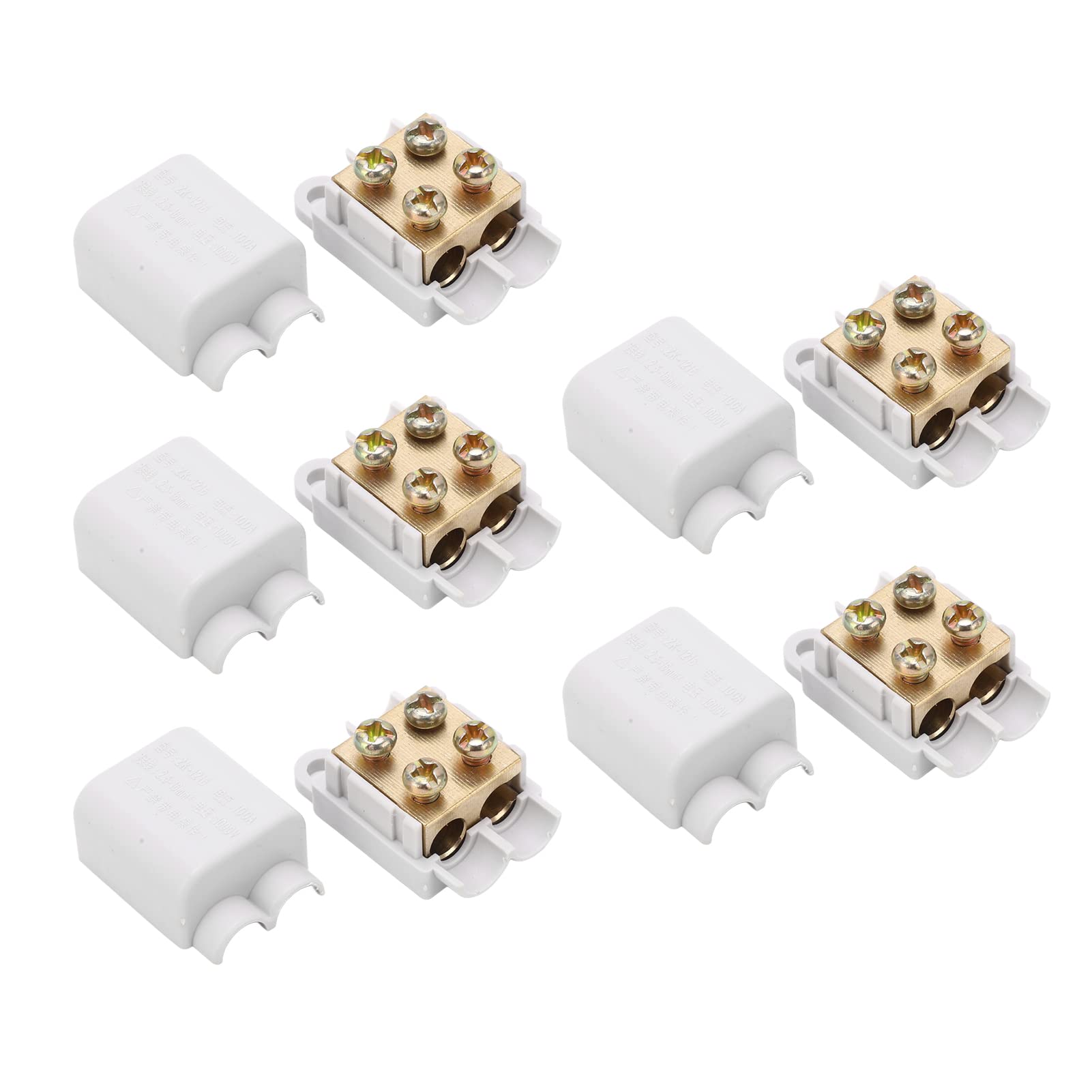 5Pcs Splitter Wire Connector 1 in 2 Out Brass Conductor High Power ...