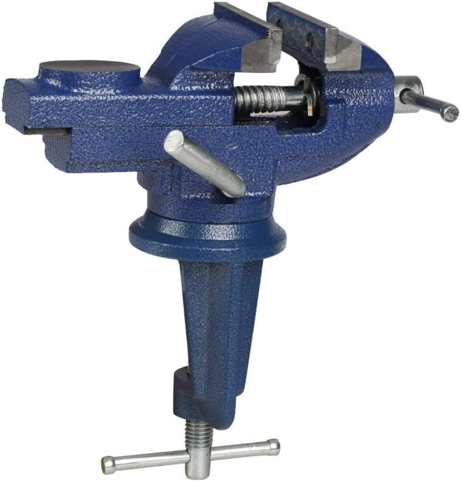 Sourcemall 360° Rotating Bench Vise, 2.5'' Cast Iron Table Vise Clamp ...